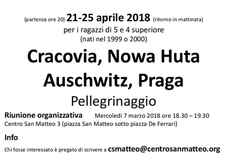Pastorale Giovanile: pellegrinaggio a Cracovia, Nowa Huta, Auschwitz e ...